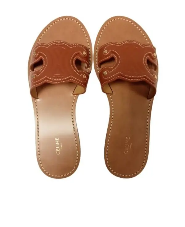 Celine Triomphe Mule In Calfskin