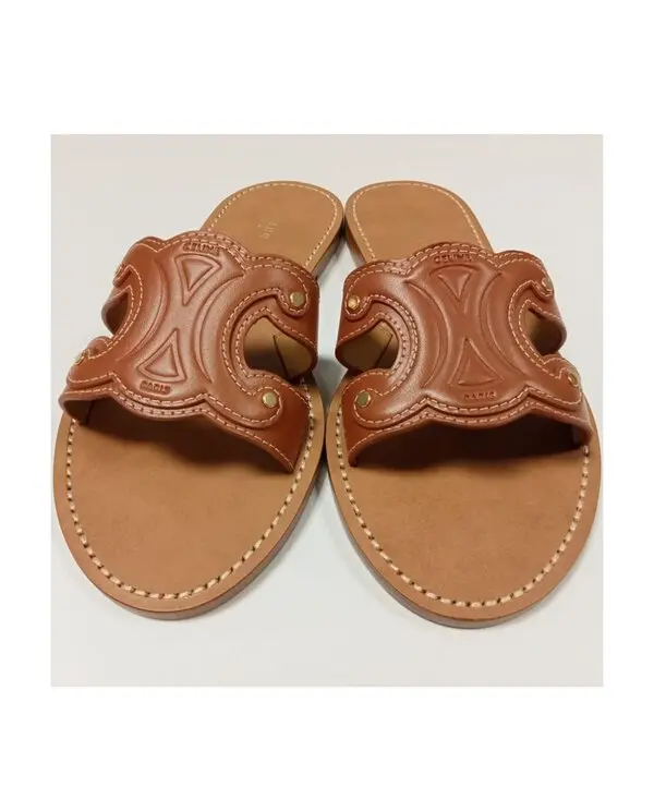 Celine Triomphe Mule In Calfskin