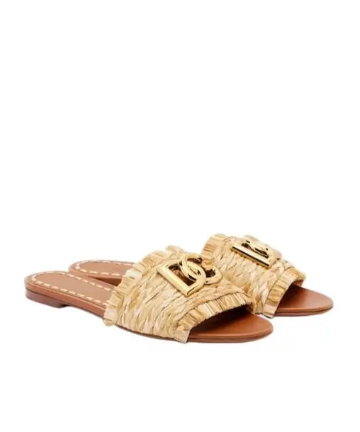 Dolce & Gabbana Raffia-effect Slides