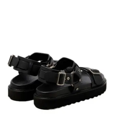 Acne Studios Debossed Leather Platform Sandals