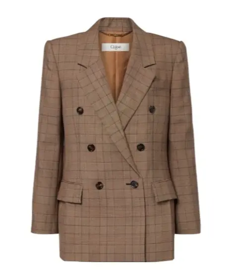 Chloé Checked Wool Blazer