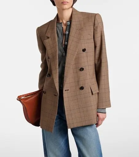 Chloé Checked Wool Blazer