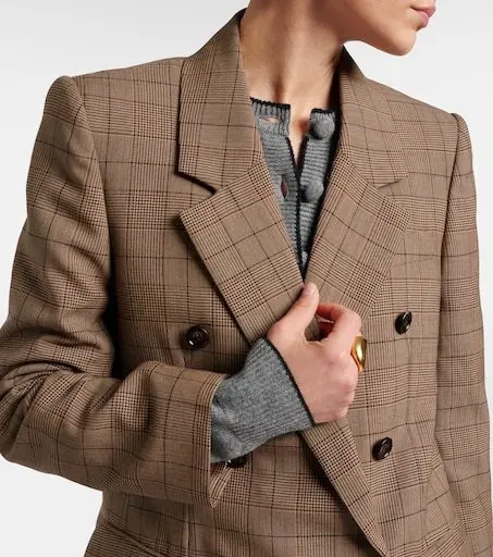 Chloé Checked Wool Blazer