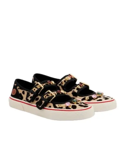 Valentino Garavani Embellished Calf Hair Sneakers