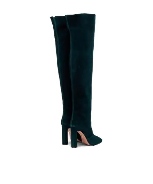 AQUAZZURA Green Suede Tall Boots