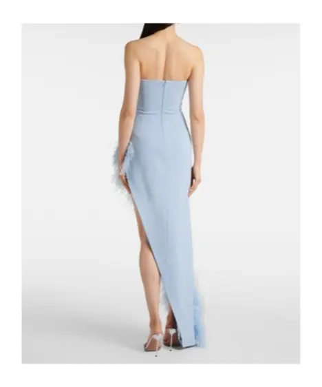David Koma Asymmetric Feather-trimmed Cocktail Dress