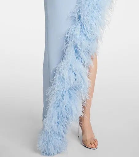 David Koma Asymmetric Feather-trimmed Cocktail Dress