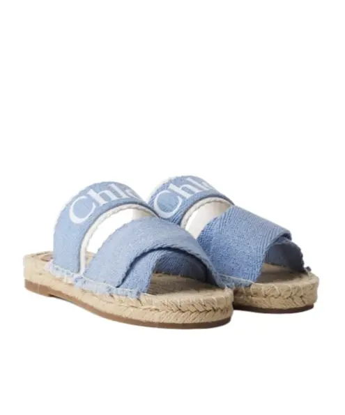 Chloé Logo Espadrille Sandals - Blue