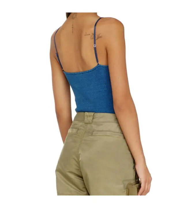 DIESEL® Bodysuit In Ribbed Jersey With Shadow-patch Effects