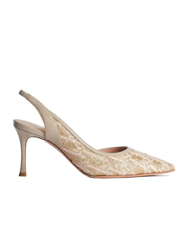 Dior Slingback Pumps With Sequins And Logo Detail