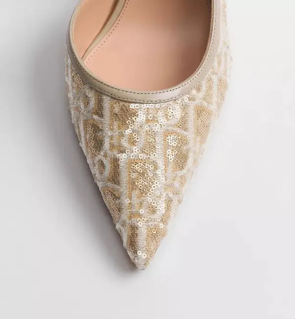 Dior Slingback Pumps With Sequins And Logo Detail