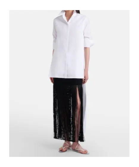 Alaïa Fringed Ribbed-knit Skirt