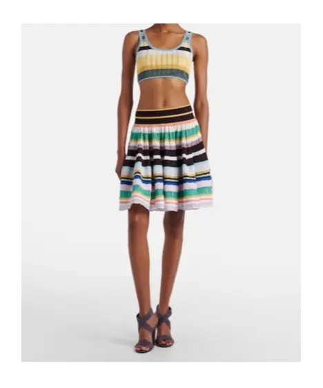 Alaïa Striped Knit Miniskirt