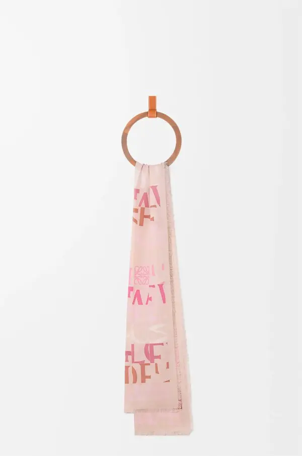 Loewe Logo-pattern Frayed Edge Scarf