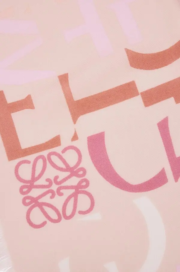 Loewe Logo-pattern Frayed Edge Scarf