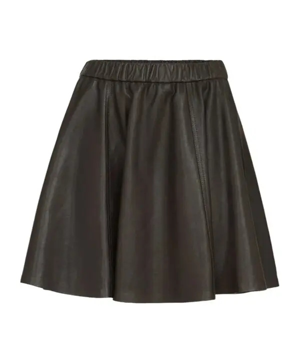 Brunello Cucinelli Polished Nappa-leather Mini Circle Skirt