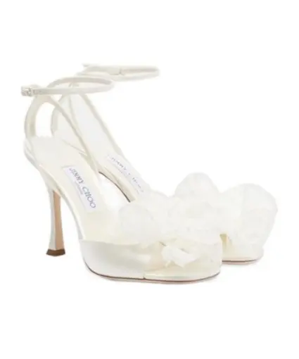 JIMMY CHOO Mimmi Satin Sandals - White