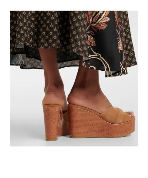 JIMMY CHOO Suede Wedge Mules