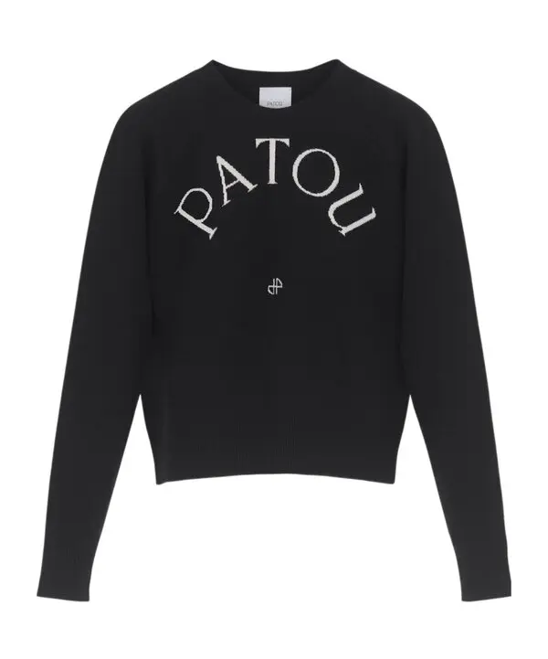 PATOU Logo-intarsia Crewneck Jumper - Black