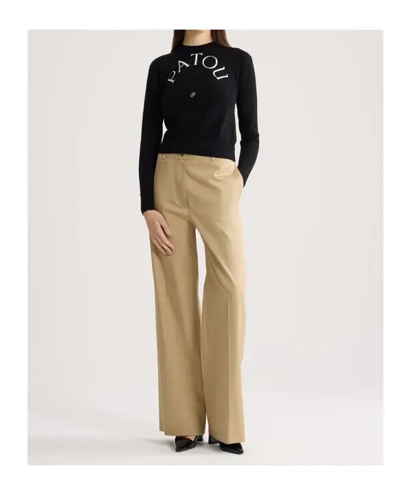 PATOU Logo-intarsia Crewneck Jumper