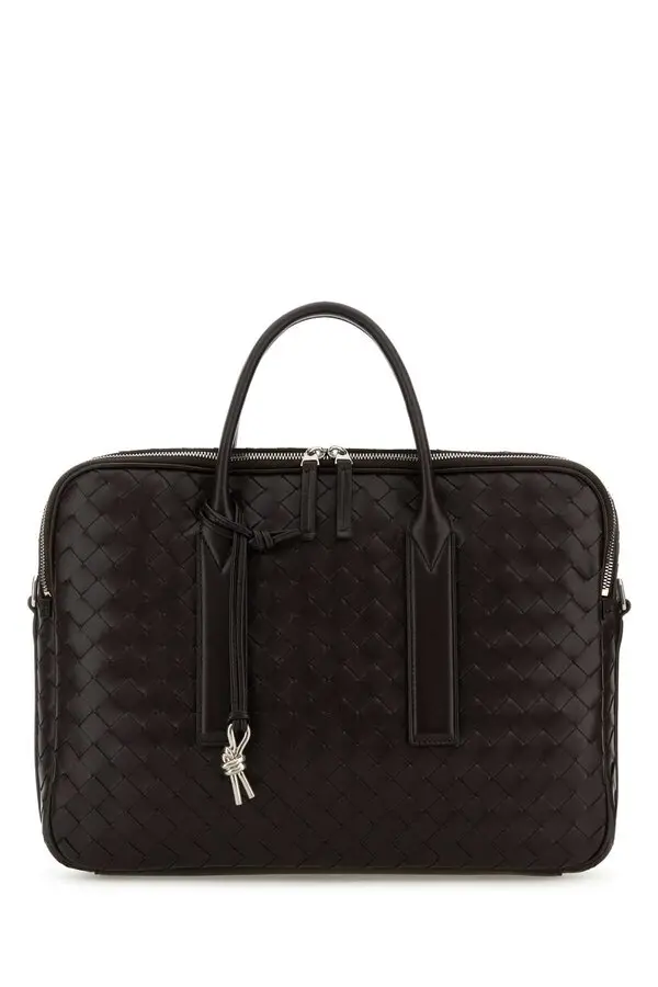 Bottega Veneta Dark Leather Getaway Briefcase - Brown