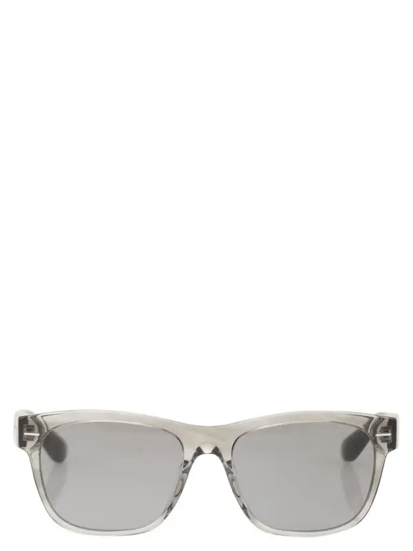 Brunello Cucinelli Acetate Square Frame Sunglasses With Crystal Lenses - Gray
