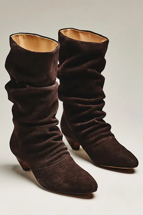 SILENT D Heidi Scrunch Boots - Chocolate