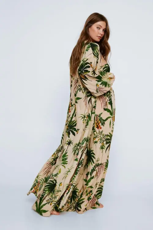 Nasty Gal Three-piece Tropical Print Maxi Set