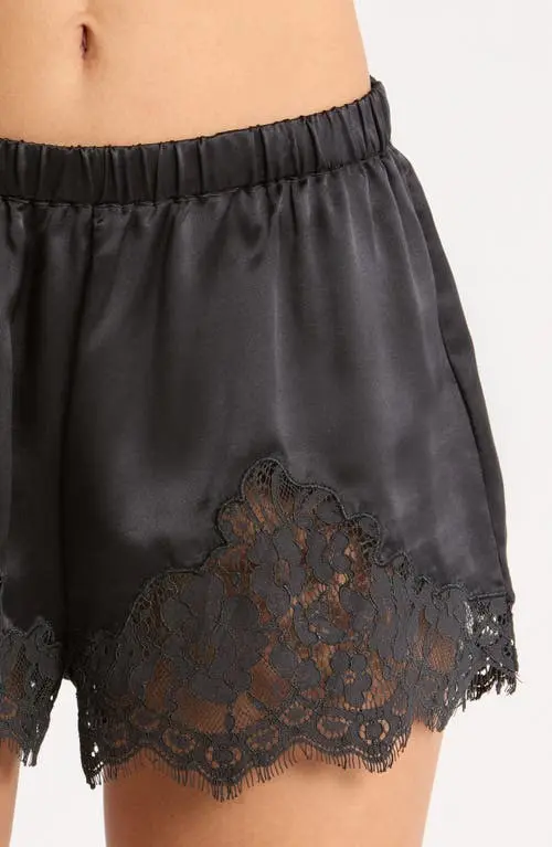 RE/DONE Jennie Lace Trim Silk Blend Shorts