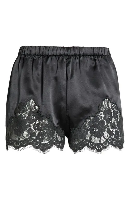 RE/DONE Jennie Lace Trim Silk Blend Shorts
