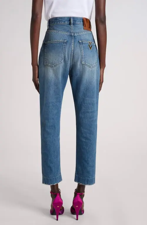 Valentino Garavani Vgold Crop Straight Leg Jeans