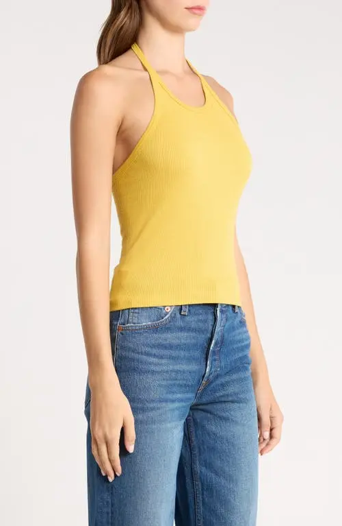 RE/DONE Ribbed Halter Tank - Dandelion