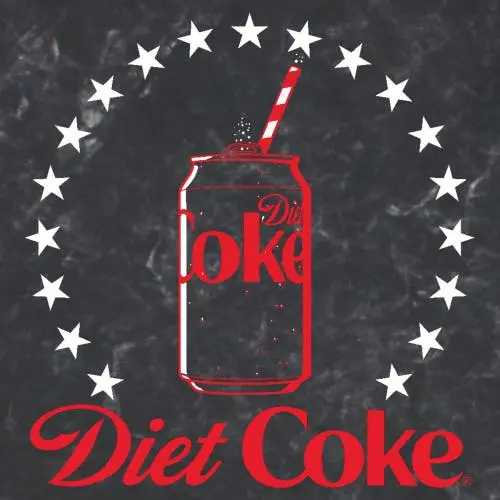 COCA COLA Diet Can Stars Stamp Graphic T-shirt