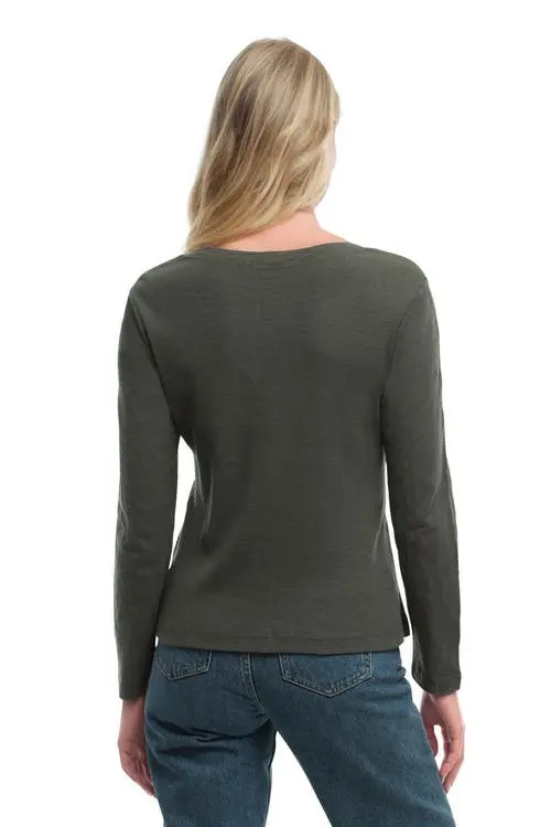Wilt Deep-v Slim Tee In Slub Cotton Jersey - Kambaba