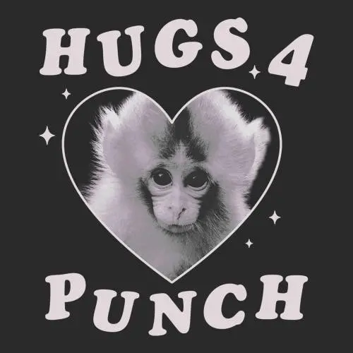 LOST GODS Hugs For Punch Heart Graphic T-shirt - Charcoal