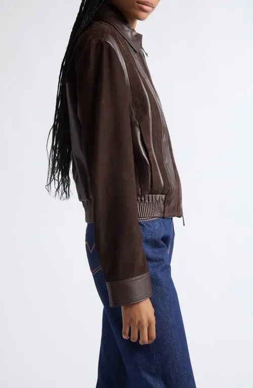 Versace Mixed Media Greca Blouson Jacket