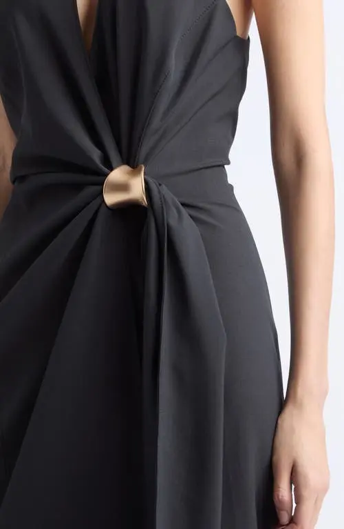 Cinq À Sept Halterneck Midi Dress With Hardware Detail