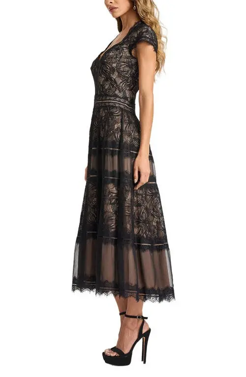 Tadashi Shoji Lace V-neck Midi Dress
