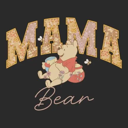 WINNIE THE POOH Collegiate Mama Bear Short Sleeve Graphic T-shirt
