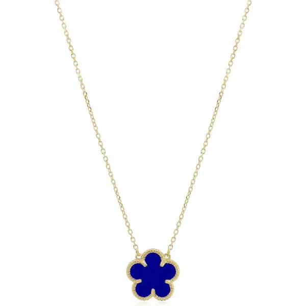 THE LOVERY FINE JEWELRY Single Spring Flower Necklace - Lapis