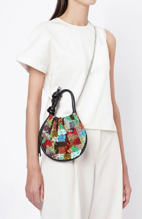 BEHNO Ina Mini Potli Wave Quilt Bag - Black/red Multi