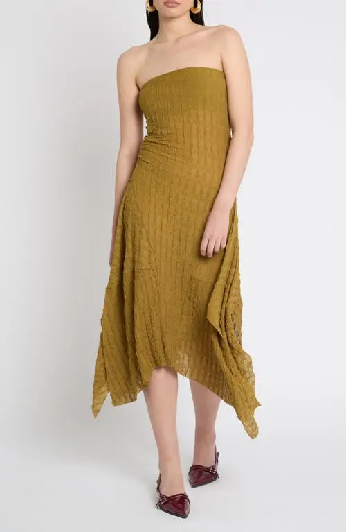 MUSE ASSEMBLY Hanky Hem Midi Bandeau Dress