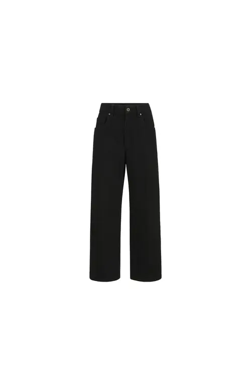 Brunello Cucinelli Dyed Denim Trousers With Monili Detail - Black