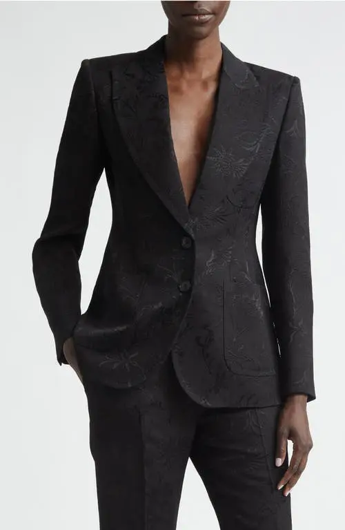 Etro Tonal Floral Paisley Jacquard Jacket - Black