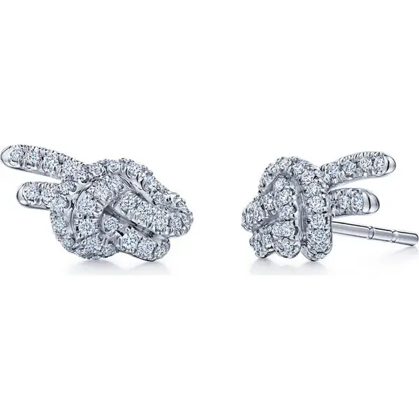 Kwiat Entwine Petite Diamond Stud Earrings - Platinum