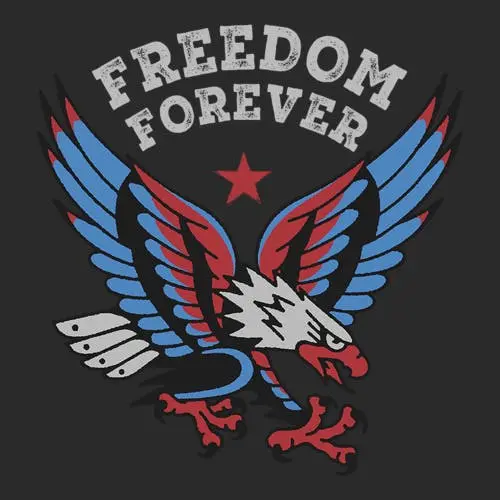 LOST GODS America Freedom Forever Short Sleeve Graphic T-shirt - Charcoal