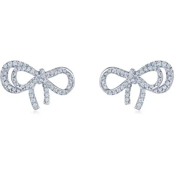 Kwiat Ribbon Diamond Bow Earrings