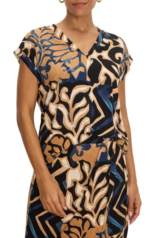NIC+ZOE Deco Blooms V-neck Top