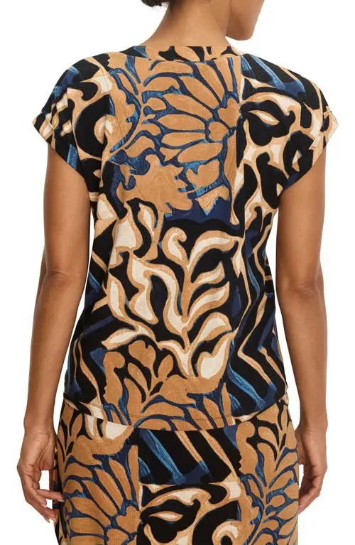 NIC+ZOE Deco Blooms V-neck Top