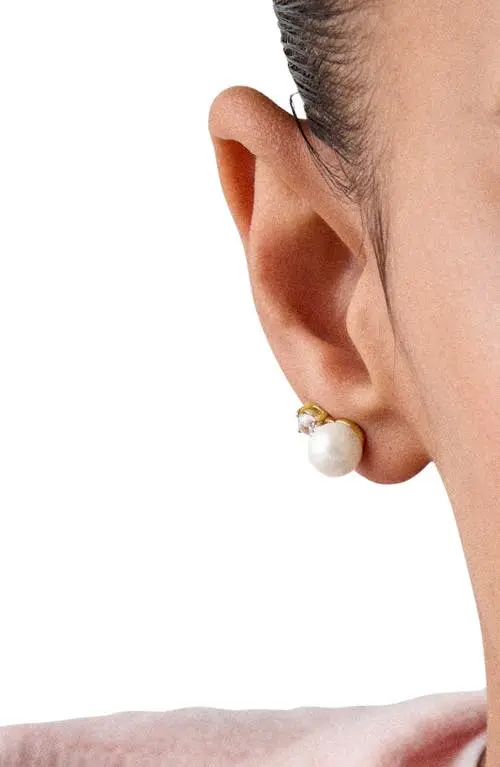Kate Spade New York Imitation Pearl And Cubic Zirconia Stud Earrings